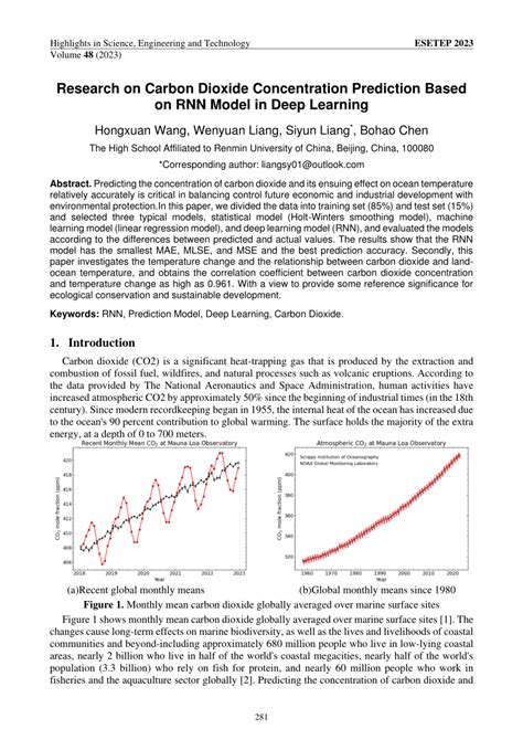 pdf research on carbon dioxide concentration prediction based on rnn
