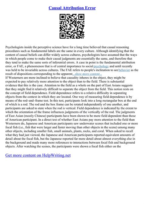 Causal Attribution Error Pdf Fish And Aquariums Pets