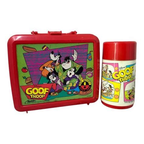 Vintage Aladdin Disney Goof Troop Plastic Lunch Box With Thermos