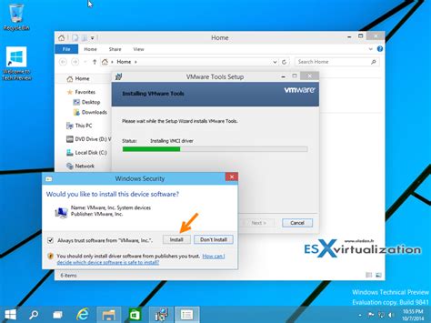 Windows 10 Tech Preview Installation In Vmware Workstation 11 Tech Preview Esx Virtualization