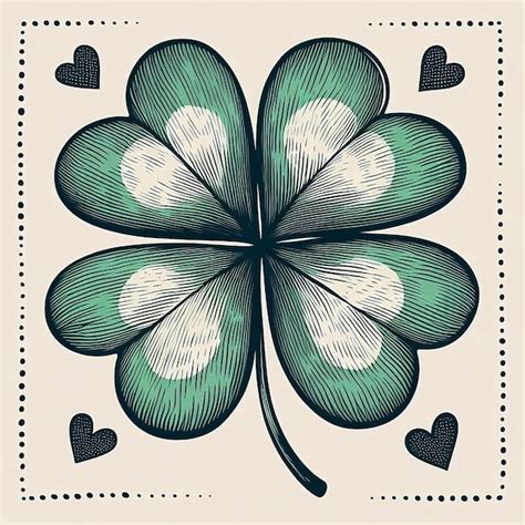 Clover Leaf Sketch Premium Ai Generated Image
