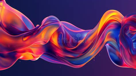 Vivid Abstract Colorful Flowing Fabric Like Ribbons Dynamic Motion Dark
