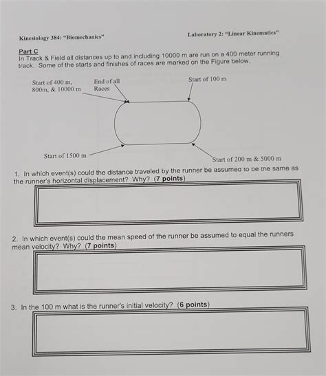 Solved Kinesiology Biomechanics Laboratory Linear Chegg Com
