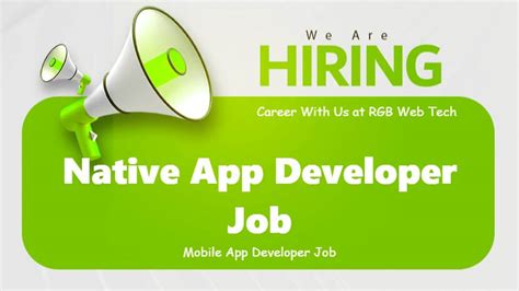 Native App Developer Job Vacancy At Rgb Web Tech