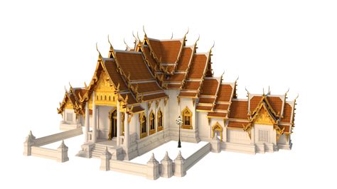 แบบจำลองสามมิติแบบมาตรฐานพุทธศาสนสถาน 1 ภาคกลาง 2 โดยแบบนำมาจากที่มีการเผยแพร่อยู่ในอินเทอร์เน็ต