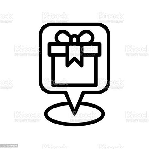 리본과 위치 또는 위치 벡터가 있는 기프트 박스 관련 기프트 박스는 라인 스타일로 놀라움에 대한 스톡 벡터 아트 및 기타 이미지