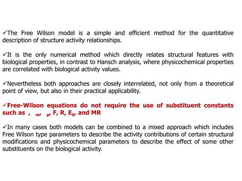 Hansch And Free Wilson Analysis Pptx Chemistry Science