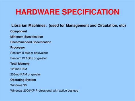 ppt hardware specification powerpoint presentation free download