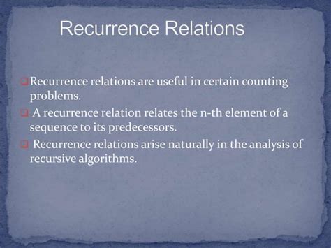 Recurrence Relation Ppt
