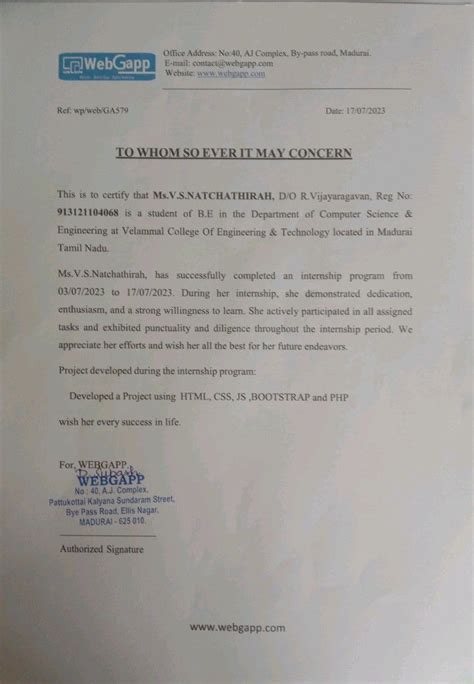 Natchathirah Vijayaragavan On Linkedin Internship Webgapp Freshers