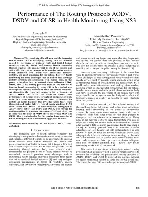 Conference Paper 1 Performance Of The Routing Protocols