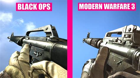 Call Of Duty Modern Warfare 3 Vs Black Ops Weapons Comparison YouTube