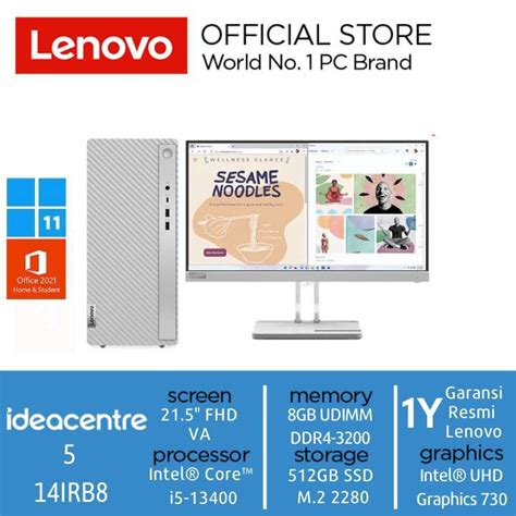 Promo Pc Lenovo Ic Fid Desktop Pc I Gb Gb Ssd Fhd Win Home Ohs