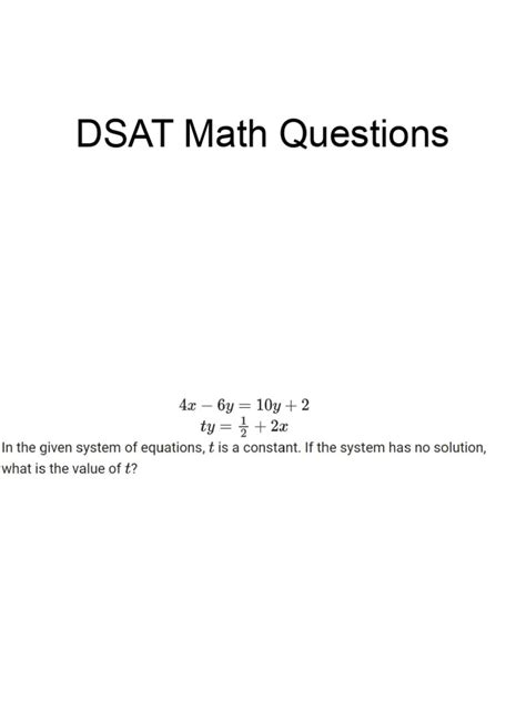 Dsat Math Questions Pdf