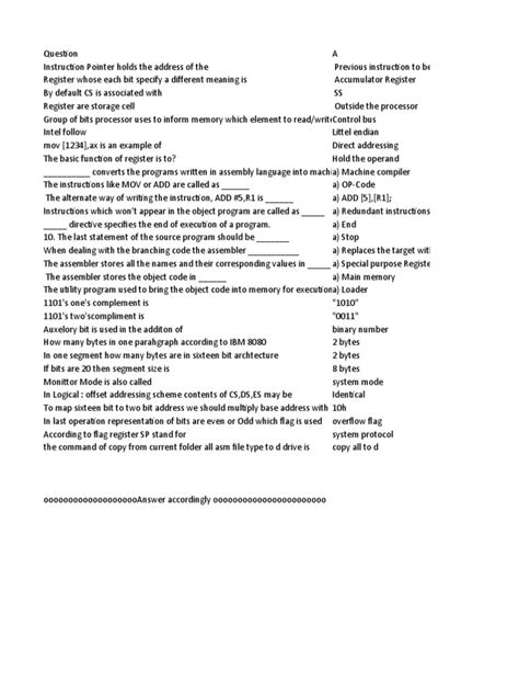 Instruction Pointer Registers Addressing Modes Assemblers Pdf