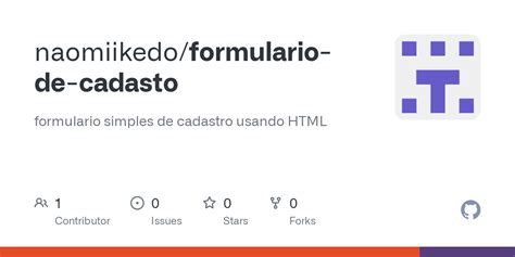 Github Naomiikedo Formulario De Cadasto Formulario Simples De
