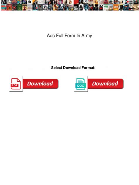 Fillable Online Adc Full Form In Army Adc Full Form In Army Weapons Fax Email Print Pdffiller