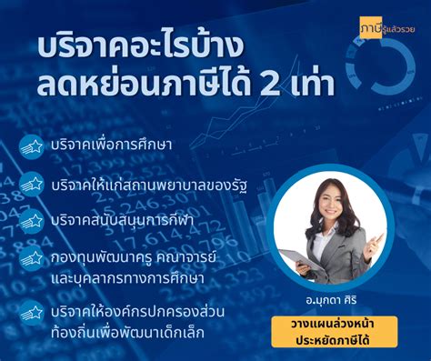 🎯บริจาคอะไรบ้าง ลดหย่อนภาษีได้ 2 ภาษีรู้แล้วรวย อ มุกดา