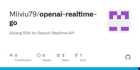 Github Mliviu79openai Realtime Go Golang Sdk For Openai Realtime Api