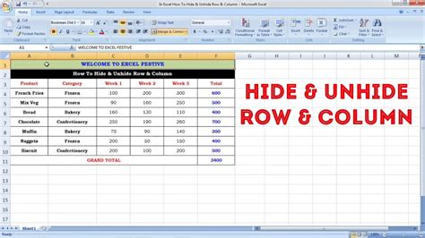 how to hide and unhide row and column in excel tamil youtube
