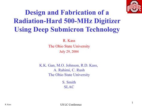 Ppt Design And Fabrication Of A Radiation Hard 500 Mhz Digitizer Using Deep Submicron