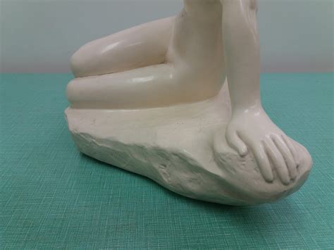 Art Deco Design Ceramic Sculpture Nude Sitting Woman 1940s For Sale At
