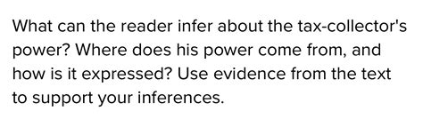 what can the reader infer about the tax collector s power where does
