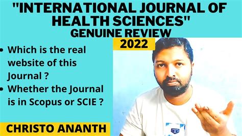 Christo Ananth International Journal Of Health Sciences Scopus