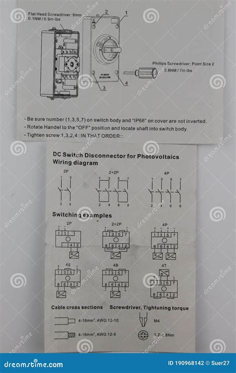 Detailed Diagram Of How To Connect A DC Switch Stock Photo Image Of Instalation Diagram