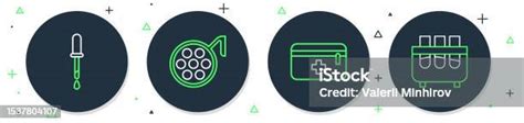 라인 수술 램프 응급 처치 키트 피펫 및 시험관 및 플라스크 아이콘을 설정합니다 벡터 0명에 대한 스톡 벡터 아트 및 기타 이미지 0명 가정의 방 건강 검진 Istock