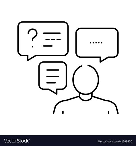 Discussion Questions And Answers Line Icon Vector Image