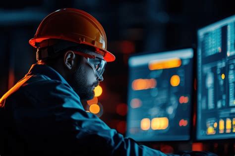 Power Plant Worker Monitoring Control Systems During An Emergency Shutdown Premium Ai