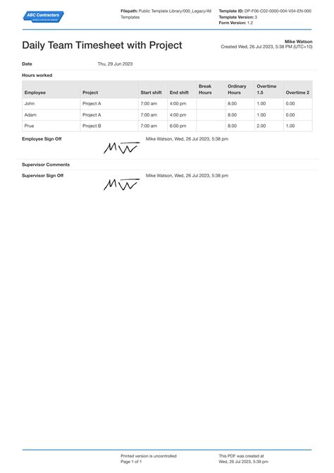 Daily Timesheet Excel Formula