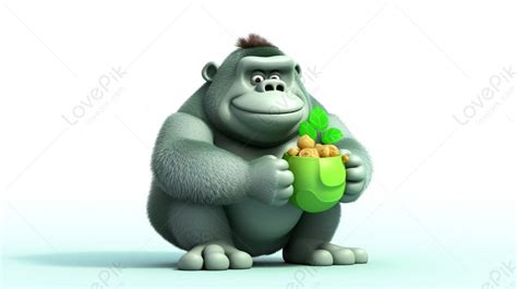 돼지 저금통을 들고 있는 매혹적인 3d 고릴라 그 기원에 대해 알아보세요 만화 배경 새끼 돼지 배경 재미있는 만화 배경 이미지 Hd 만화 새끼 돼지 재미있는