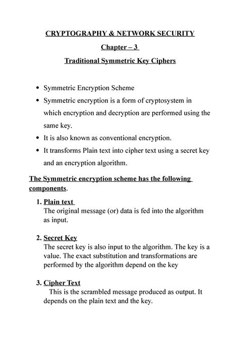chapter 3 traditional symmetric key ciphers cryptography and network security chapter 3