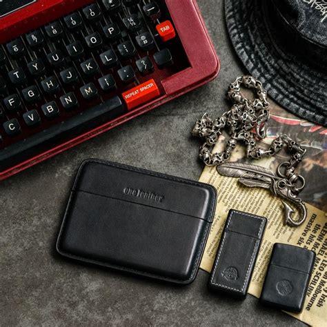 Handmade Brown Leather Slim Mens 10pcs Cigarette Holder Case Cool Cust