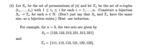 Solved 4 Let Sn Be The Set Of Permutations Of N And Let