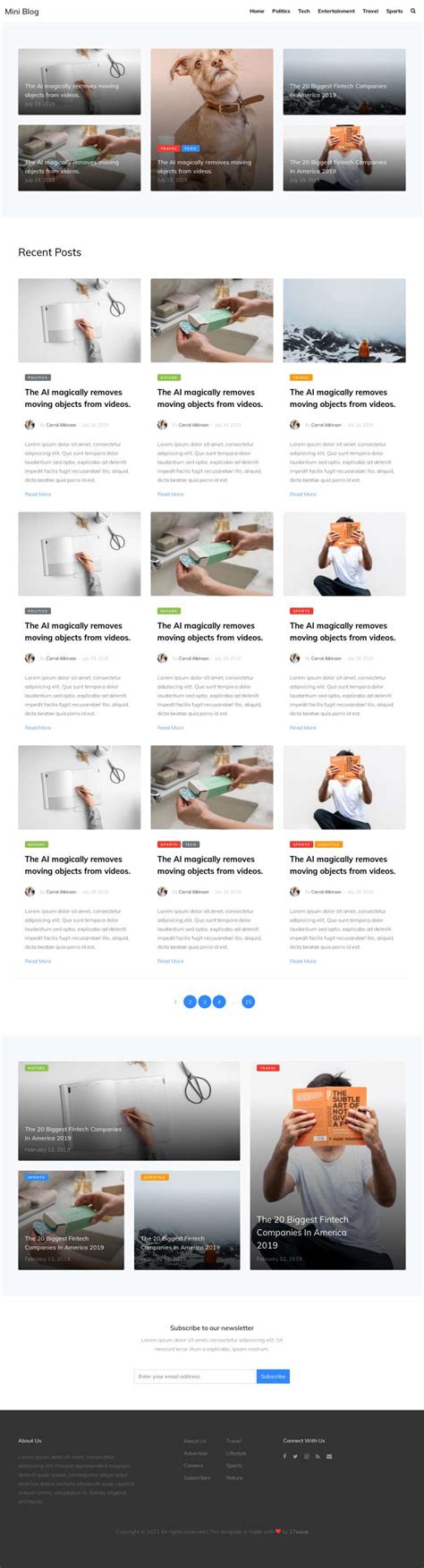 个人博客网页设计代码模板，博客网页设计html 17素材网