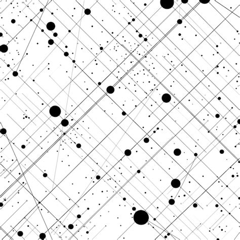Black Lines And Dots Seamless Geometric Pattern Monochrome Wallpaper Premium Ai Generated Image