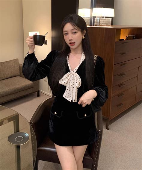 캣스트릿 무료배송 코디세트 자켓 스커트 클래식벨벳 리본타이 투피스셋업