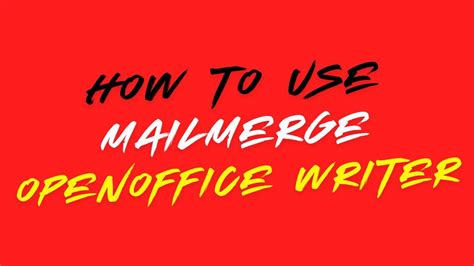 How To Use MailMerge In OpenOffice Writer ISM V6 Software