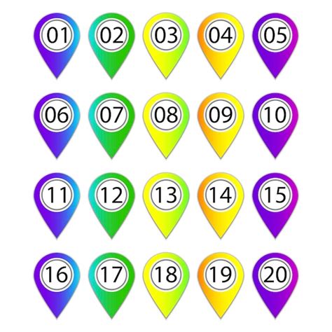 premium vector bullet numbers map pointer icon pin point icon arrow