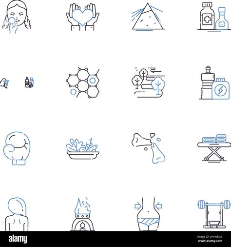 Functional Medicine Line Icons Collection Nutrition Lifestyle