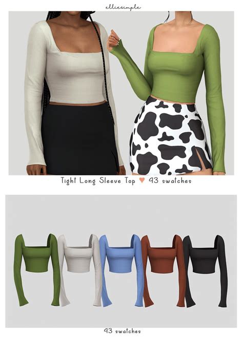 Elliesimple Tight Long Sleeve Top Sims Sims 4 De Sims