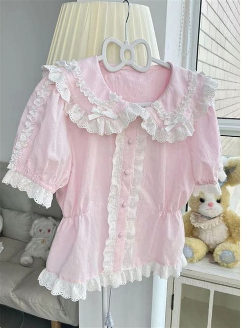 Plus Size Pink Blouse Blouses Lace Market Lolita Fashion Sales