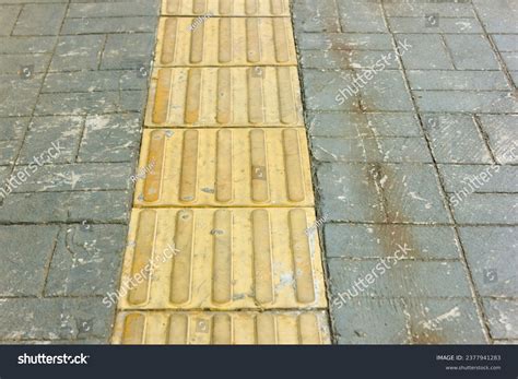 Tactile Paving On Pedestrian Walkway Yellow Stock Photo 2377941283 Shutterstock