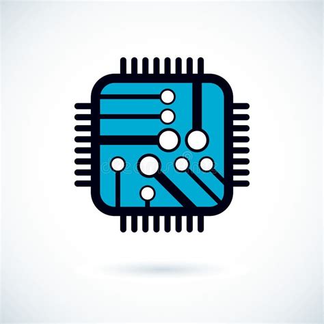 Vector Microchip Design Cpu Information Communication Technology Element Circuit Board In