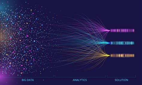 Premium Vector Big Data Analytics Visualization Digital Flow Of Chaotic Data Dots Connected