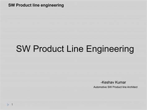 Sw Product Line Engineering Pptx