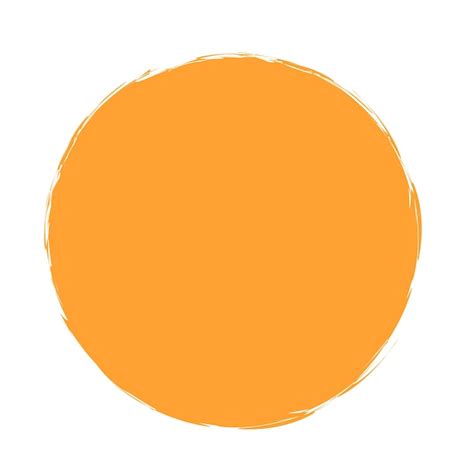 Círculo De Trazo De Pincel Naranja Aislado Sobre Fondo Blanco